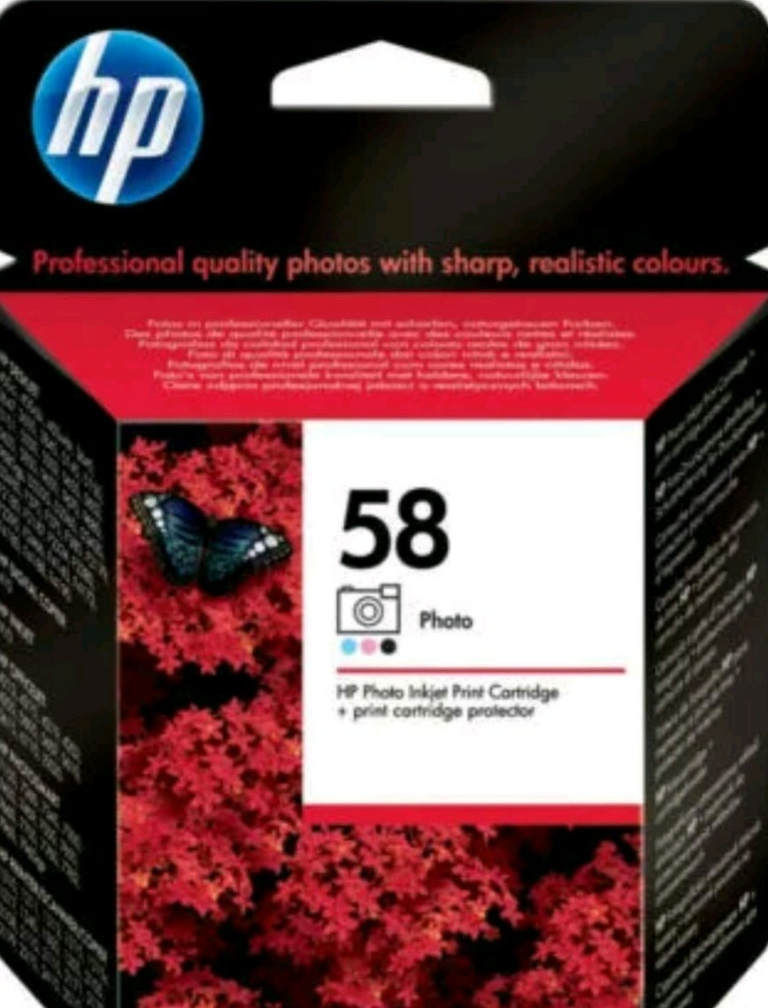 HP 58 x 3 Genuine Photo Colour Ink Cartridges C6658A - HP58 x 3 ...