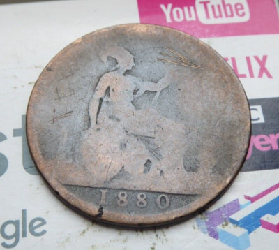 1880 Victoria One Penny Bronze Coin Ref/ 6382 See Photo,s ; | eBay