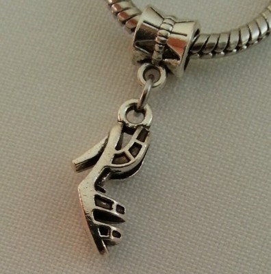 Silver High Heel Sandal Women Shoe Dangle Bead for European Style Charm ...