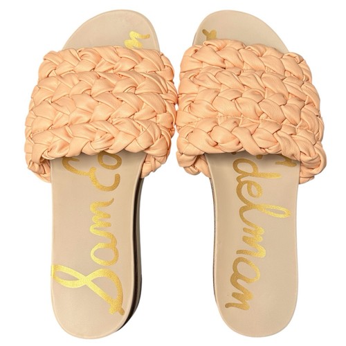 Sam Edelman Ainslie Pre Owned Women's Peach Braided Wedge Slide Sandals ...