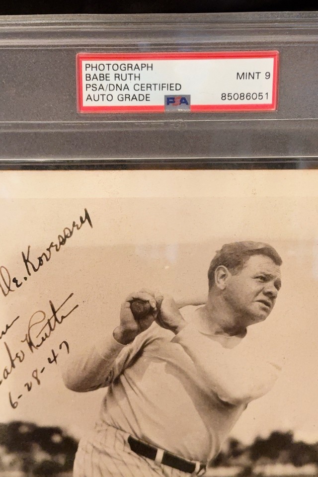 BABE RUTH AUTOGRAPH PSA/DNA MINT 9 Gorgeous Auto PHOTOGRAPH 1947 | eBay