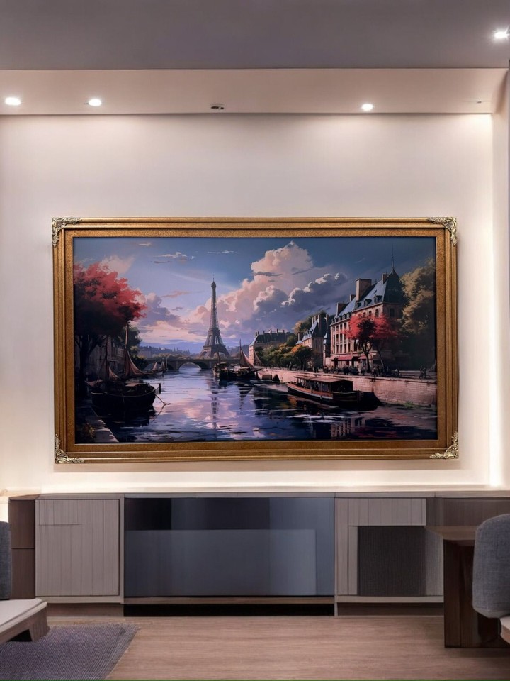 65 & 75 inch Hisense Canvas TV Ornate frame, Bronze finish, Canvas TV ...