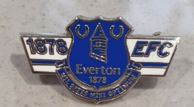 Everton FC Official Pin Badge - Club Crest 1878 EFC Blue and White ...