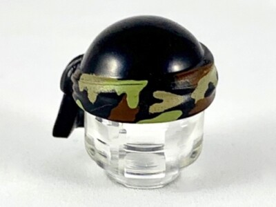 LEGO - Minifig, Bald Head w/ Tied Olive Green and Brown Camouflage ...