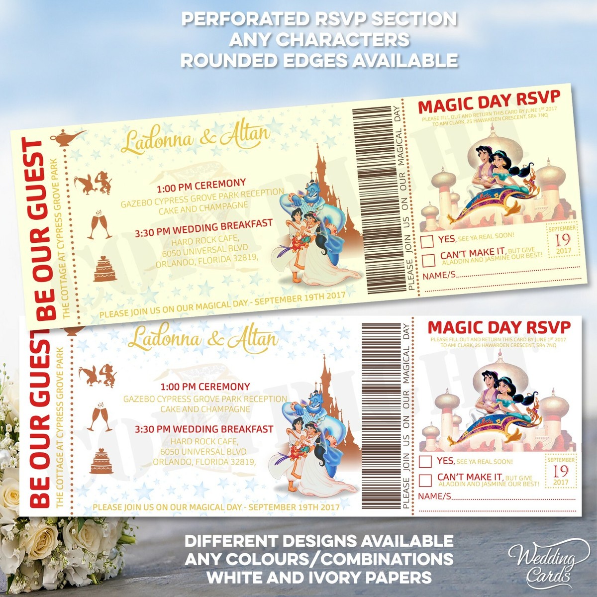 Invitations With Perforated Response Card Boarding Pass Wedding