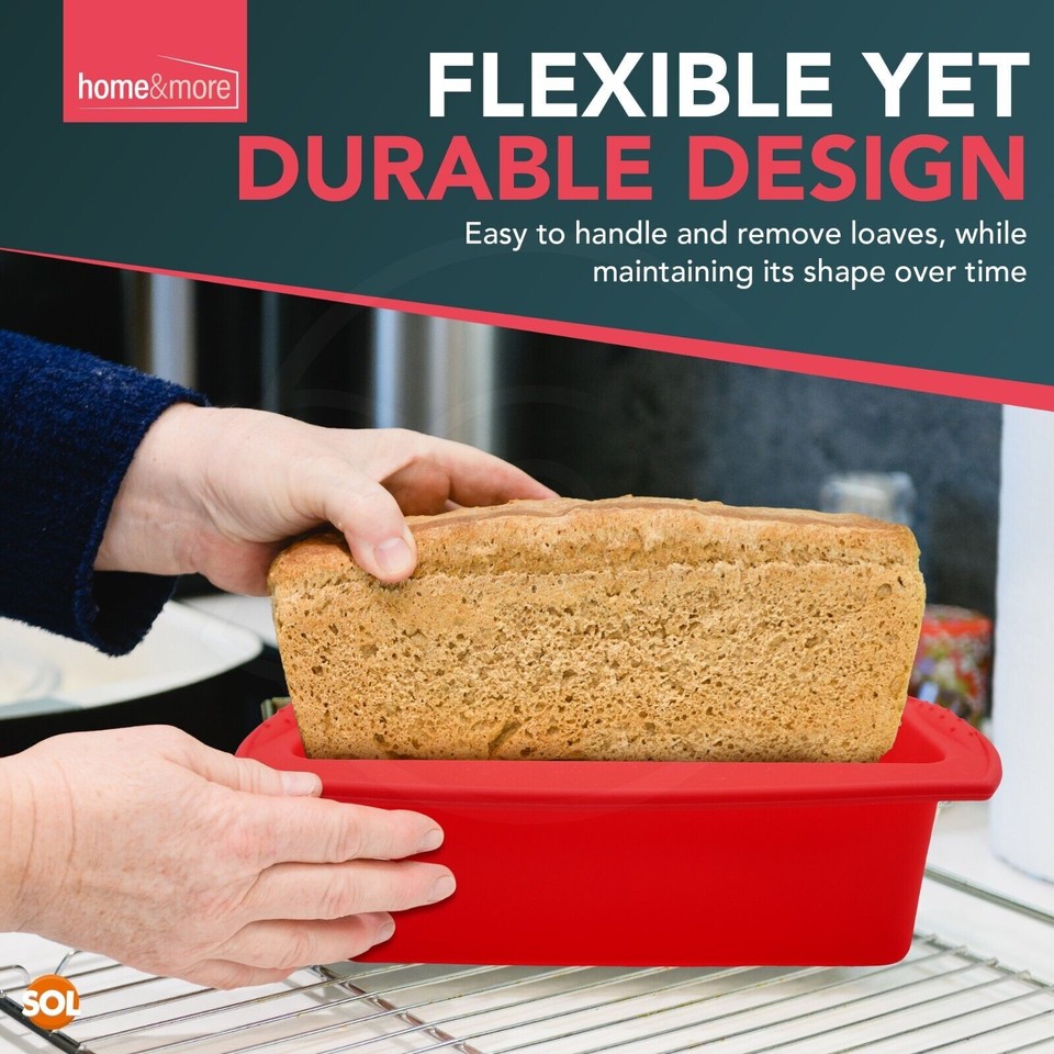 2 2lb Silicone Loaf Tin Non Stick Bread Baking Cake Mould Pan Oven ...