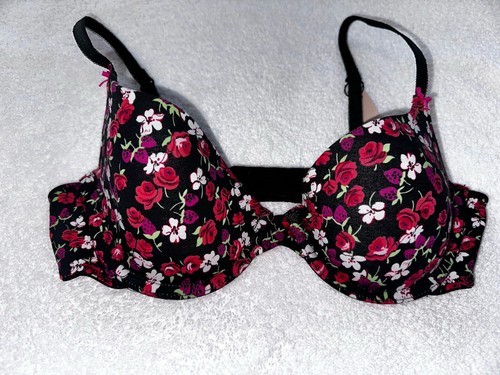 Matching Victoria's Secret Bra and Panties - Black with Rose Print | eBay