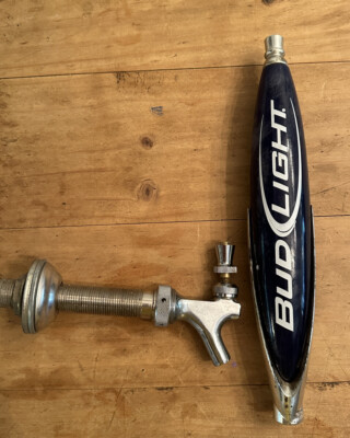 Bud Light Beer 7” Screw On Blue Silver Bar Tap Handle Knob & Faucet | eBay