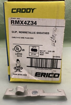 QTY 20 NEW ERICO CADDY RMX4Z34 Cable To Rod/Wire Clip 1/4" Rod, #12 ...