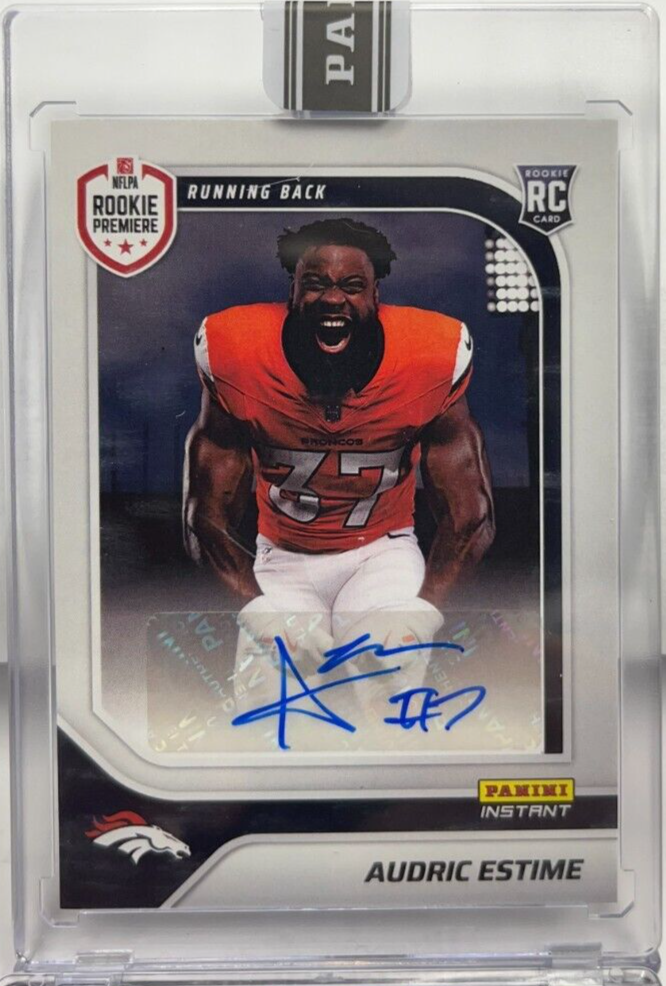 Audric Estime 2024 Panini Instant RPS First Look RC Autograph Auto #'d ...