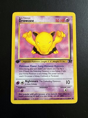 POKEMON TCG DROWZEE 54/82 TEAM ROCKET 1ST EDITION COMMON!! | eBay