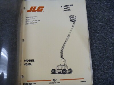 JLG 40HA Articulated Boom Aerial Lift Work Platform Parts Catalog ...