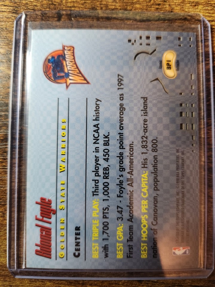 1997-98 Bowman's Best Adonal Foyle Best Picks Die-Cut Atomic Refractor ...