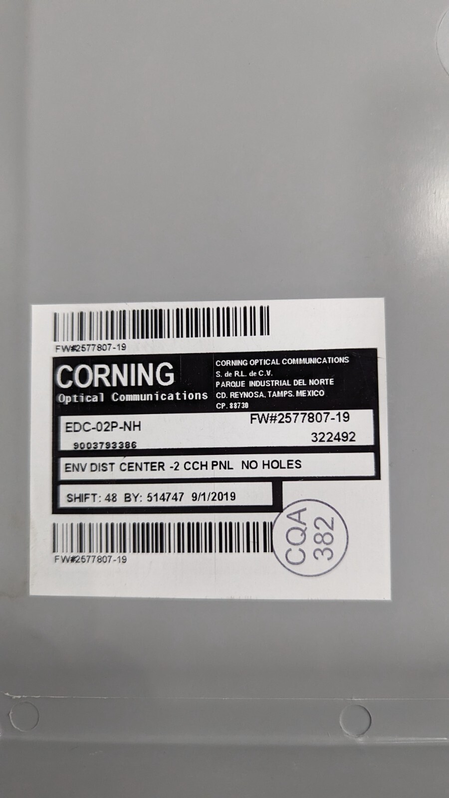 Corning Optical Communications EDC-02P-NH *No Holes* | eBay