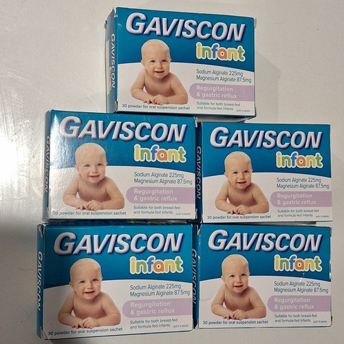 5 Boxes Gaviscon Infant Powder Sachets Regurgitation Gastric Reflux 30 ...