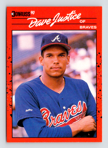 1990 Donruss Card, #704 David Justice, Atlanta Braves Rookie, see Video ...