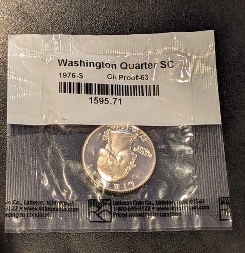 1976-S Washington 40% Silver Quarter Proof Bicentennial Littleton ...