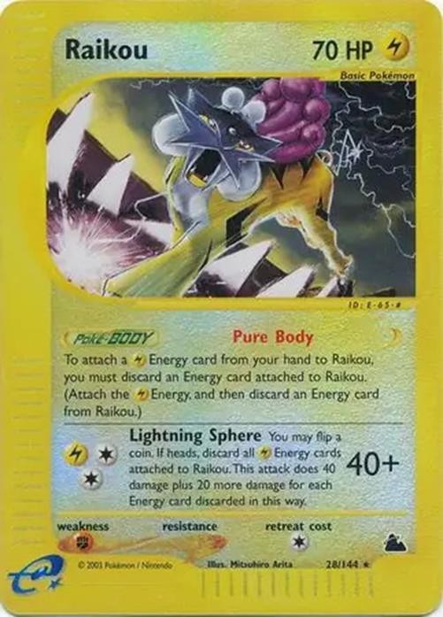 Raikou - 28/144 - Pokemon Skyridge Reverse Holo Rare Card HP | eBay