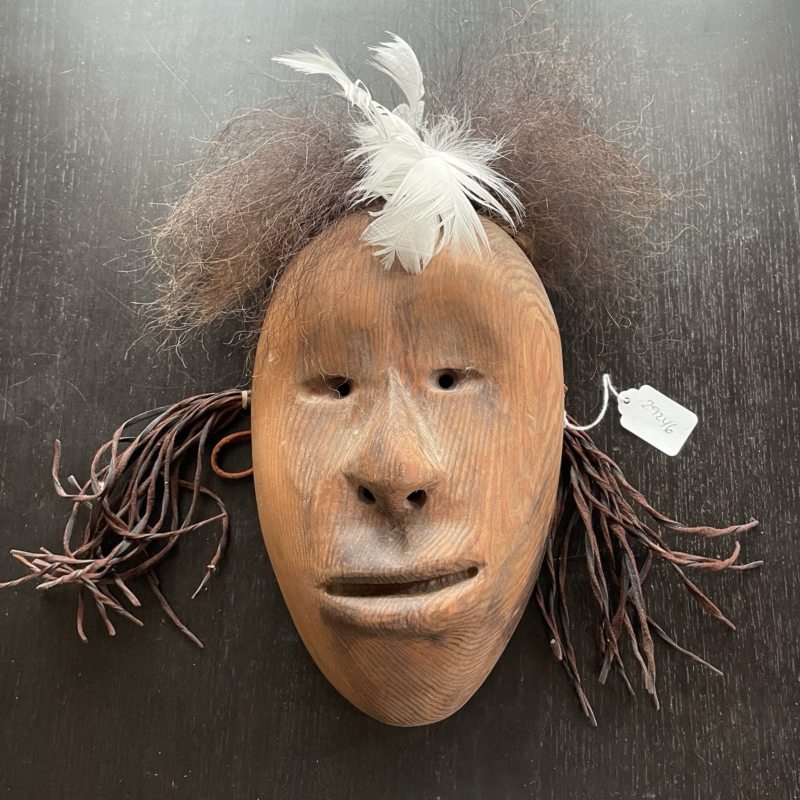 Vintage Antique Iroquois False Face Carved Mask w Teeth Hair WOW | eBay