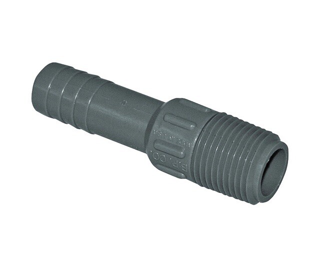 18 ~ LASCO 1/2" Threaded Male Insert Adapters ~ Gray Polypropylene/P VC ...
