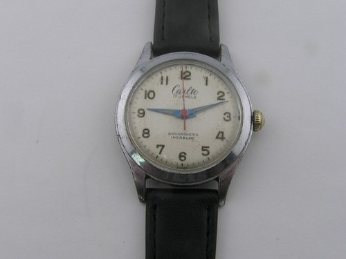 Vintage Carlto Military Style Watch 1940's 17 Jewels by Teriam | eBay