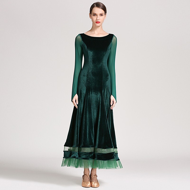 Latin Ballroom Dance Dress Modern Salsa Waltz Standard Long Dress#C104 3 Colors | eBay