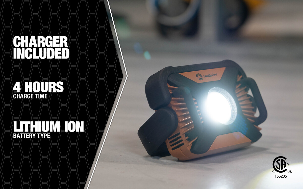 Southwire AL20RSW 2000 Lumen LED Rechargeable Work Light | eBay