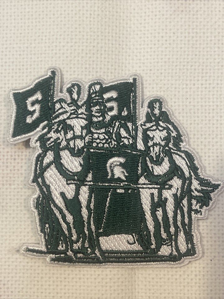 MSU Michigan State Spartans embroidered iron on patch vintage 2.5” X 2. ...