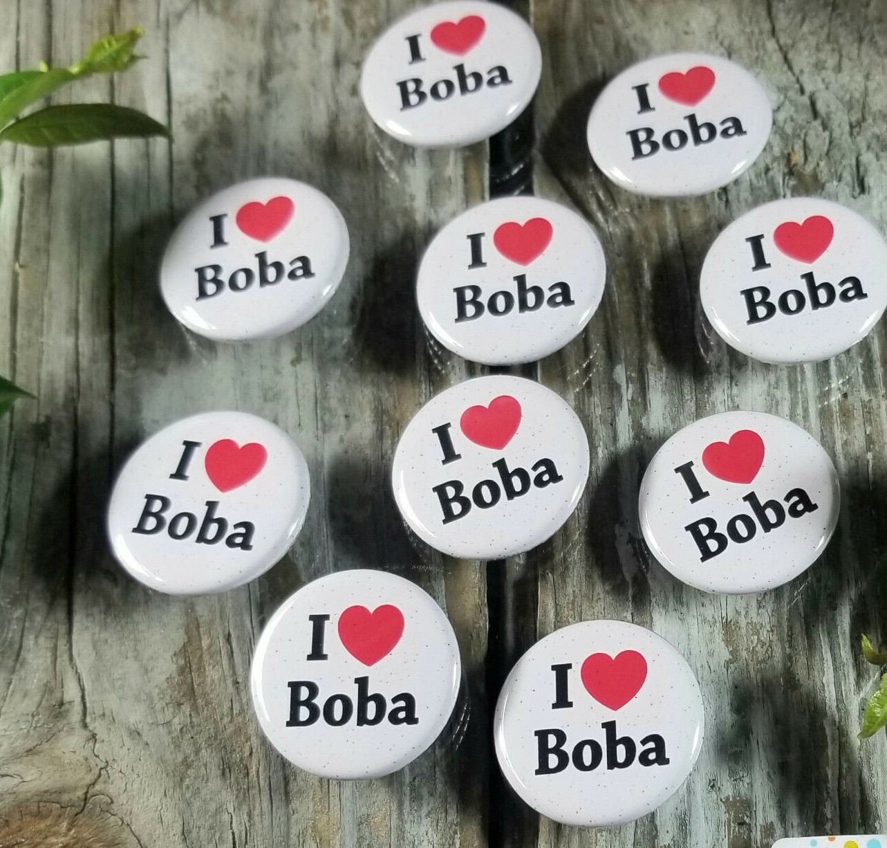 10 I (heart) Boba Pins 1 1/4" PINBACK Buttons Party Favor USA Bubble ...