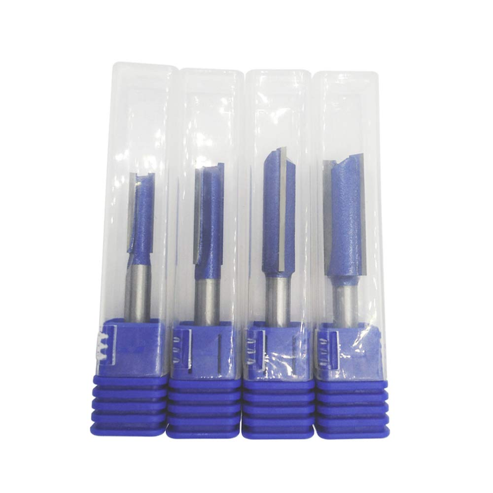 4Pcs Straight Cut Router Bits 1/4-Inch Shank Double Flute Straight | eBay