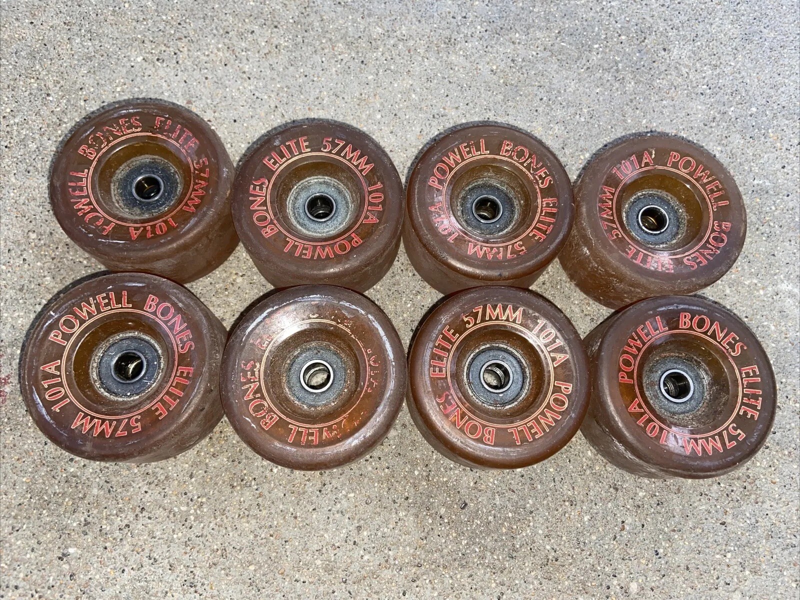 Vintage Powell Bones Elite 57mm 101A Set Of 8 Roller Skate Wheels | eBay