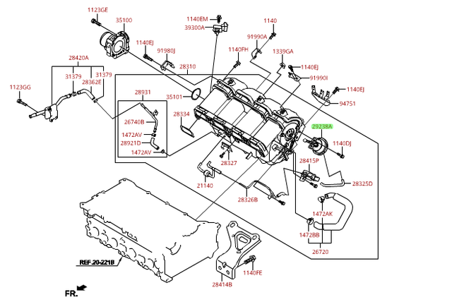 Genuine OEM Kia 28321 2g700 Intake Vis Actuator for sale online | eBay