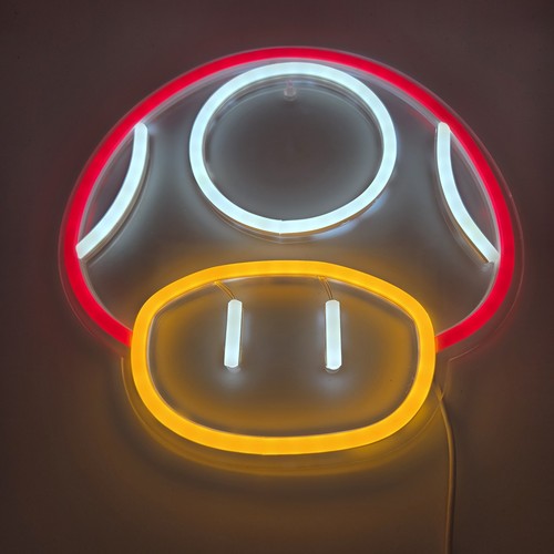 Mushroom LED Neon Sign Light Toad Wall Art Game Room Decor Man Cave ...