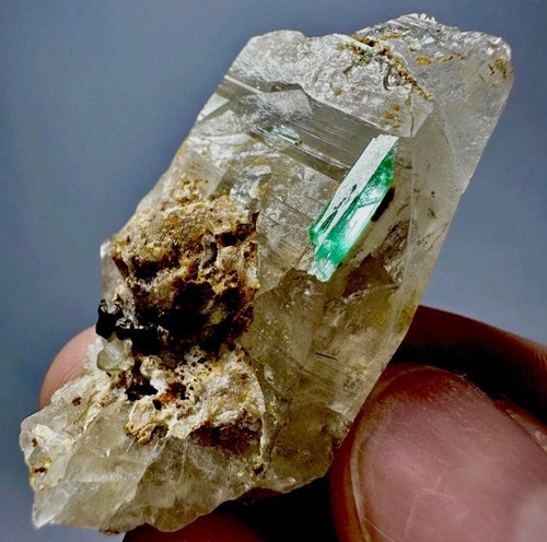 Striking Emerald On Quartz Crystal Cluster Raw Gemstone Matrix Specimen ...
