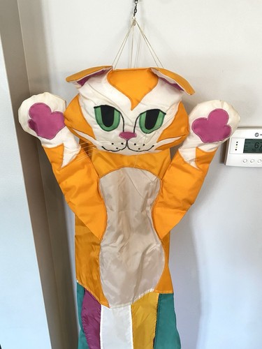 Vintage Windsport Orange Kitty Cat Windsock Kitschy Y2K Yard Lawn ...