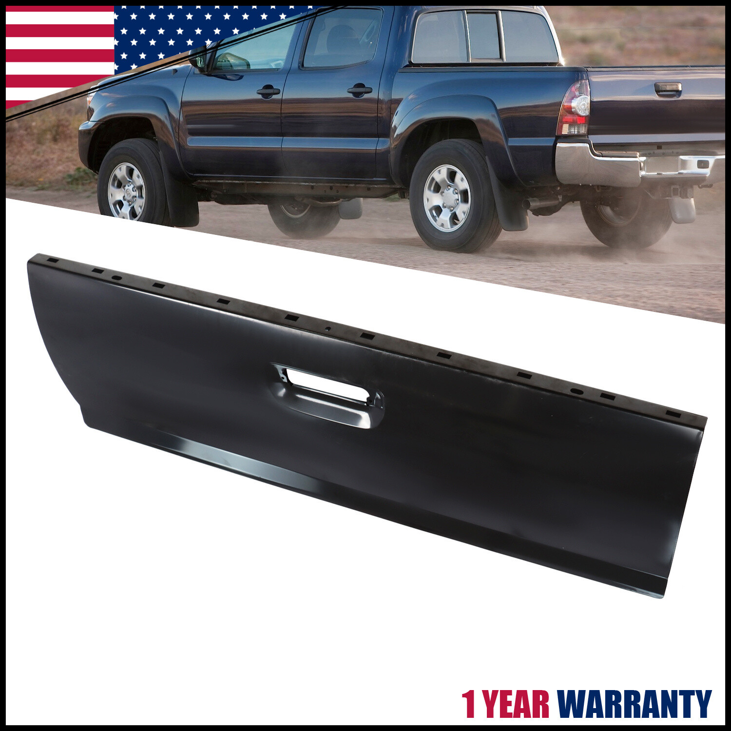 For Toyota Tacoma 2005-2015 Rear Tailgate NEW Painted Black Steel Tail ...