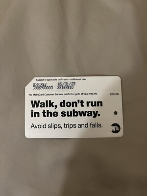 NYCT MTA MetroCard - Walk Don’t Run | eBay
