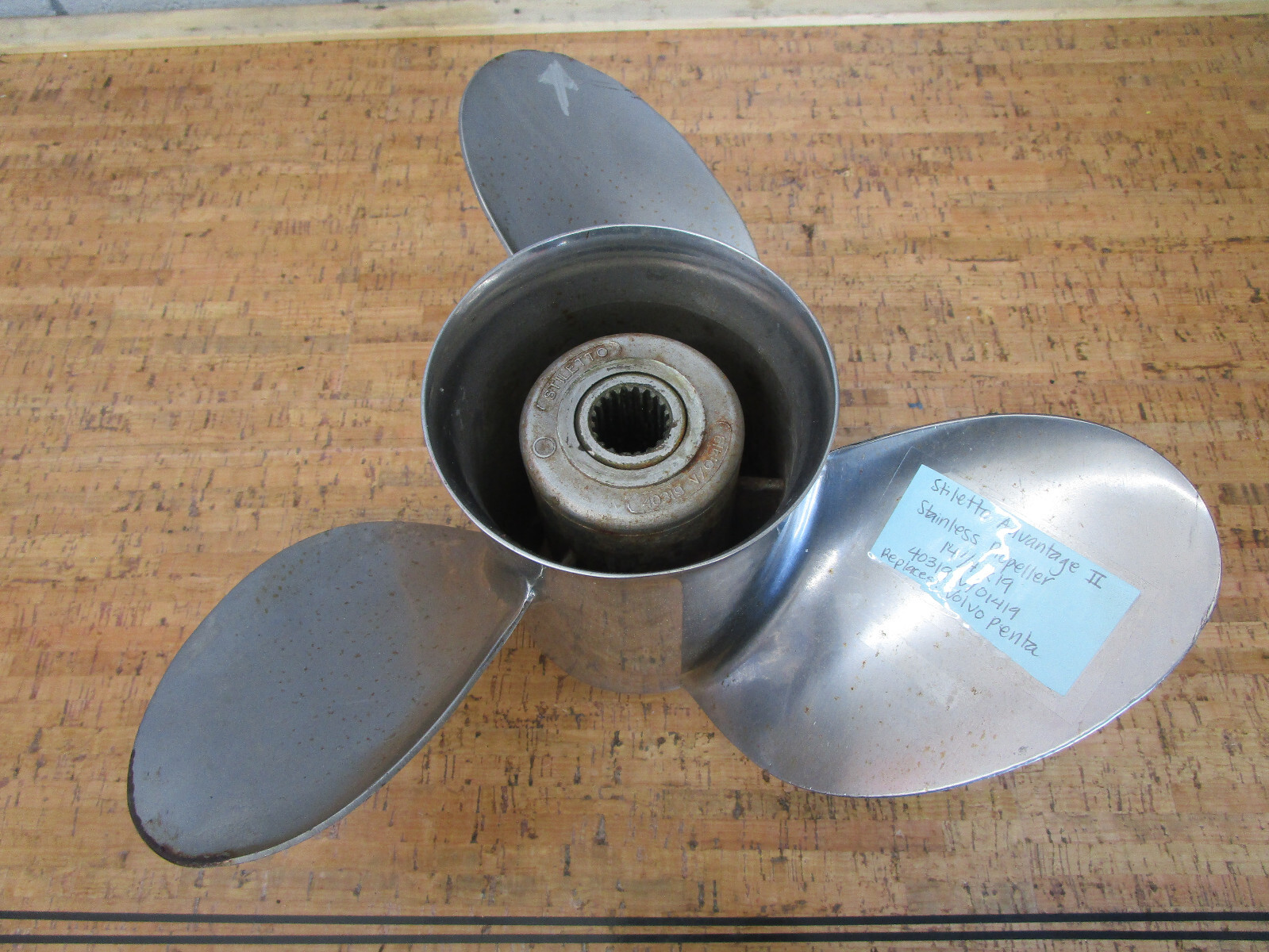 M47) Stiletto 40319 V/01419 Propeller Volco Penta SX 3 Blade Propeller ...