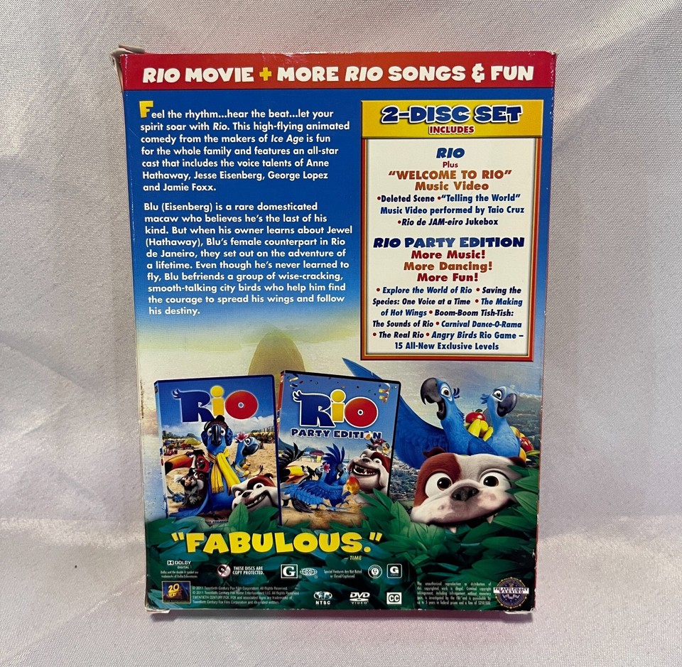 Rio (DVD, 2011, 2-Disc Set, Party Edition) Rare! 24543756248 | eBay