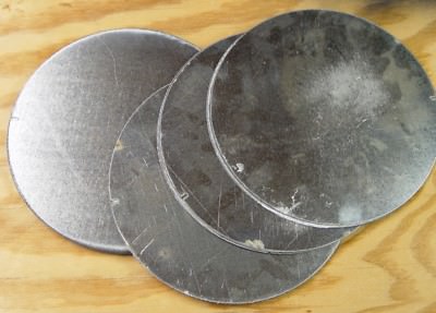5-pc round galvanized sheet metal disks - 9" diameter - crafts ...
