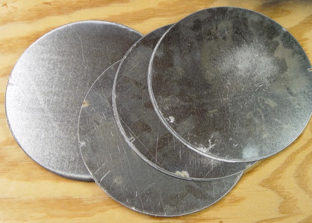 5-pc round galvanized sheet metal disks - 9" diameter - crafts ...