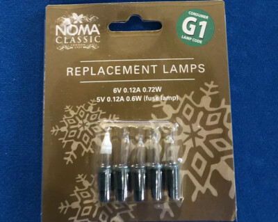 5 Noma G1 Bulbs 4 Clear 6V 0.72W + 1 Fuses 6V 0..6W Genuine Noma Bulbs ...