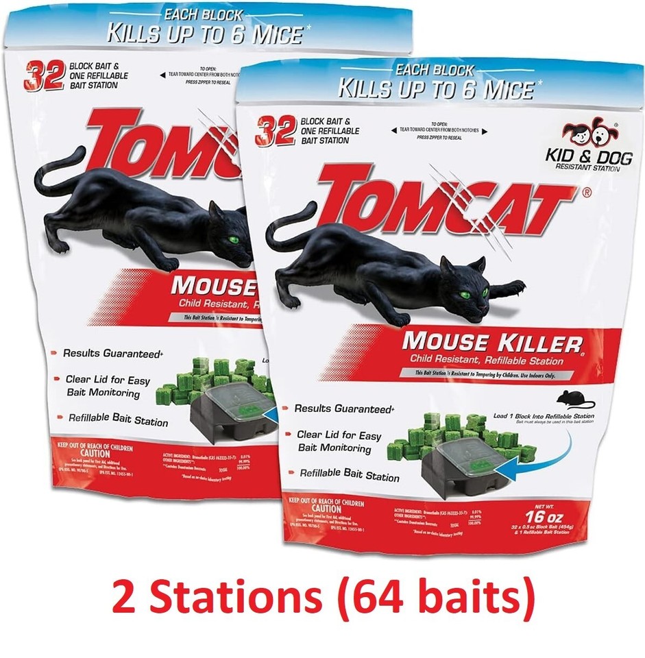 Mouse Mice Rat Killer Blocks Bait 16 Poison Rodent Station Trap Control ...