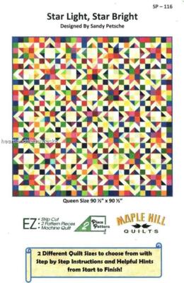 Star Light, Star Bright Pieced Quilt Pattern 2 Sizes Twin ~ Queen | eBay