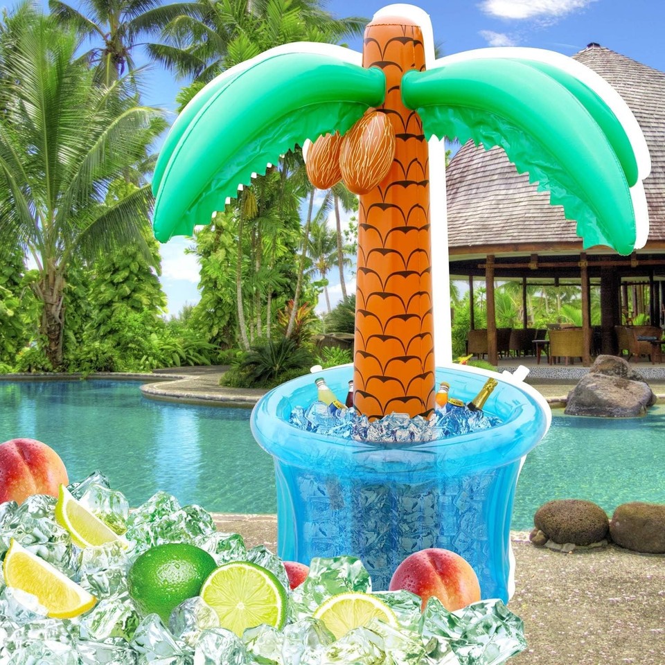 63'' Inflatable Palm Tree Cooler, Summer Swimming Party Decoration ...
