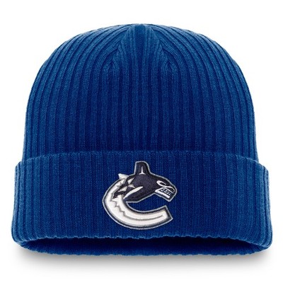 Men's Fanatics Royal Vancouver Canucks Core Primary Logo Cuffed Knit ...