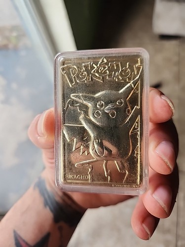 Pokemon PIKACHU Trading Card Bar 23K Gold Plated 1999 Burger King | eBay