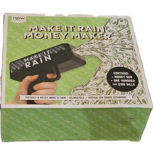 Make It Rain Money Maker Gun With Play Money Cash Party Gag Gift $100 ...