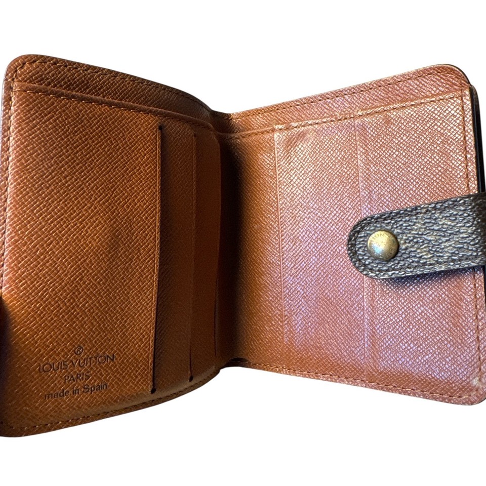 Authentic Louis Vuitton LV Monogram Compact Zipper Bifold Y2K Brown ...