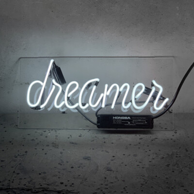 14"x7"White Dreamer Neon Sign Light Beedroom Hallway Wall Hanging ...